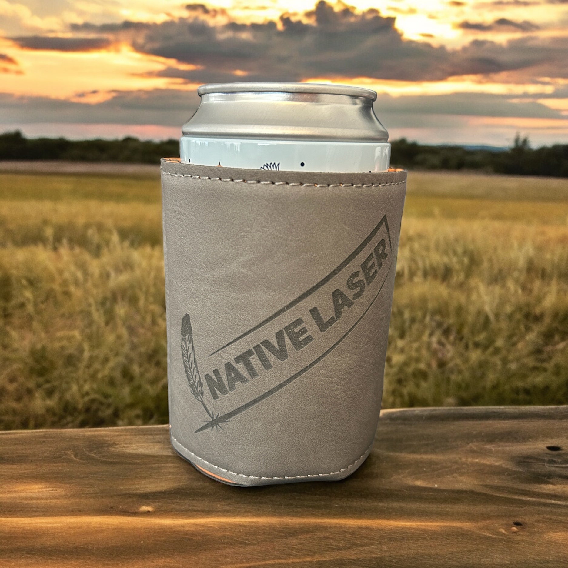 Ready to Ship Can Coolers – Laser Engraved Leatherette & Powder-Coated ...